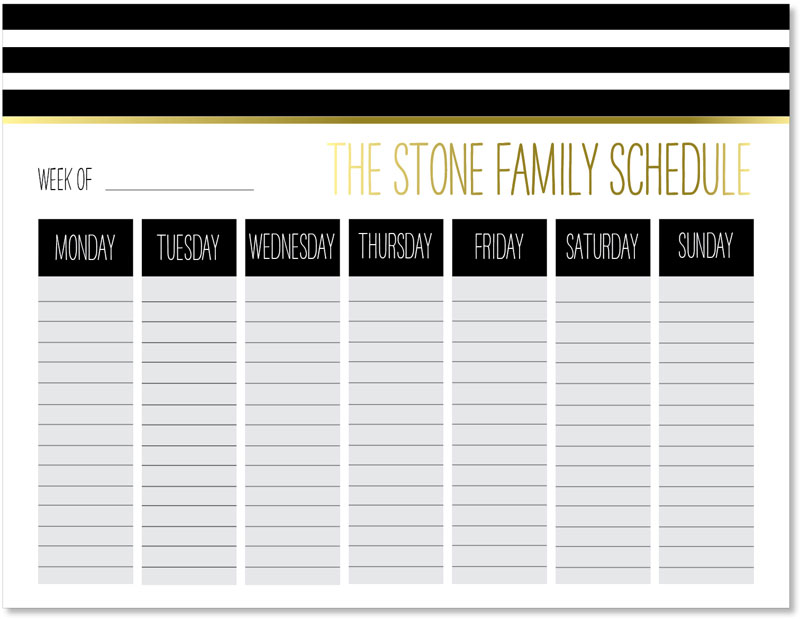 Weekly Calendar Pads by iDesign - Black & White Stripes: More Than Paper