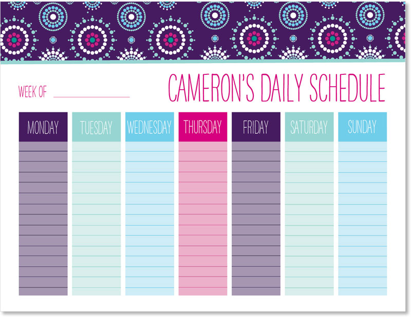 Weekly Calendar Pads by iDesign - Fireworks: More Than Paper
