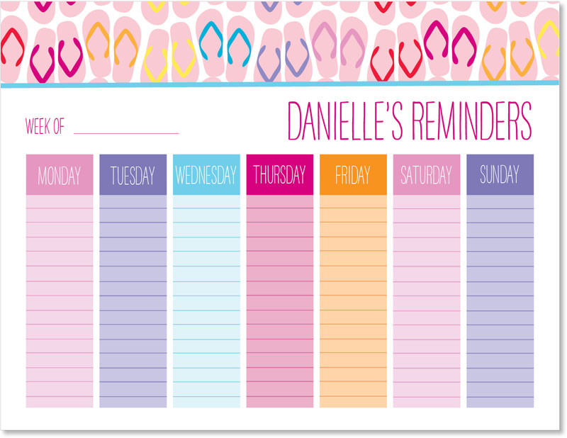 Weekly Calendar Pads by iDesign - Flip Flops: More Than Paper