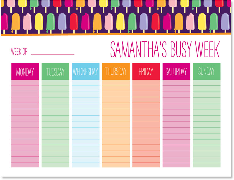 Weekly Calendar Pads by iDesign - Popsicles: More Than Paper