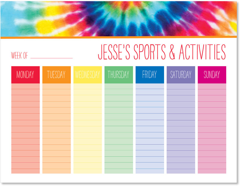 Weekly Calendar Pads by iDesign - Tie Dye: More Than Paper