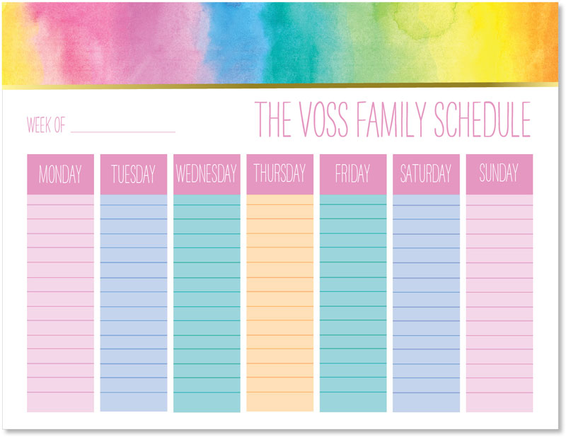 Weekly Calendar Pads by iDesign - Watercolor Pastel: More Than Paper