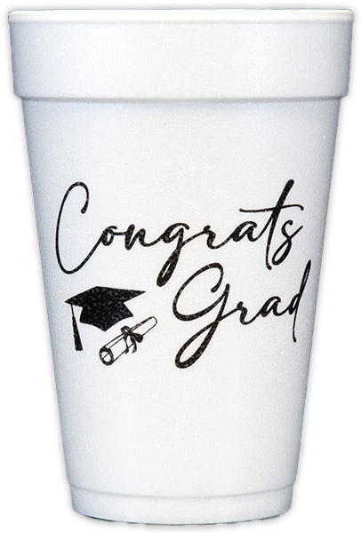 Congrats Grad (Black) Foam Cups: More Than Paper