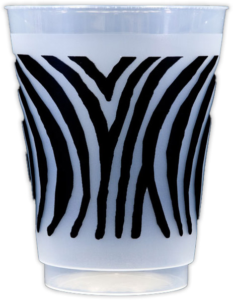 Zebra Stripes (Black) Resuable and Shatterproof Cups: More Than Paper