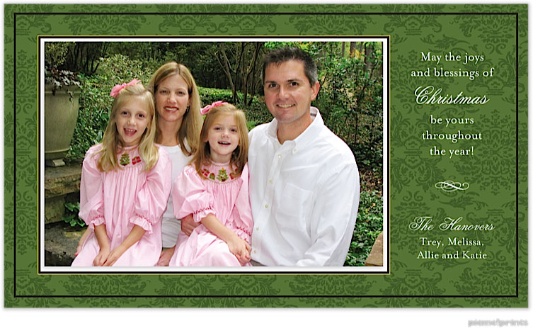Holiday Photo Mount Cards by PicMe Prints (Classic Damask Evergreen ...