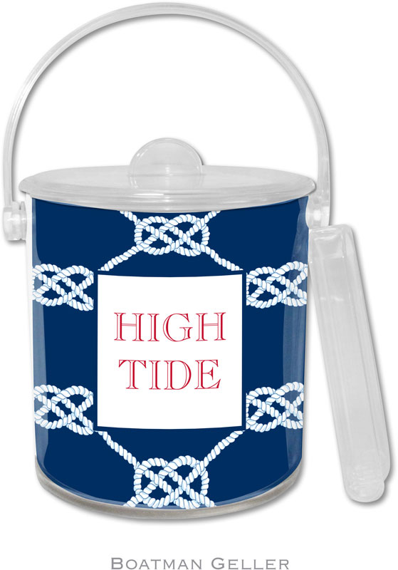 Boatman Geller Lucite Ice Buckets - Nautical Knot Navy (Panel): More ...