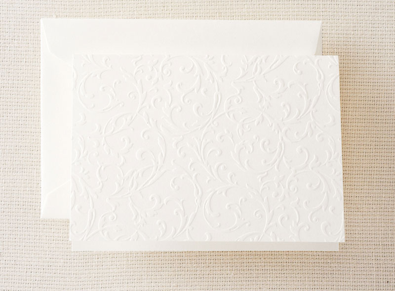 Boxed Stationery Sets by Crane - Pearl White Blind Embossed Note: More ...