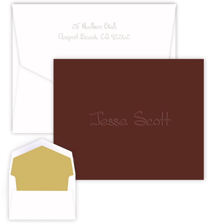 Anthony Monogram Mocha Embossed Note Cards by Embossed Graphics: More ...