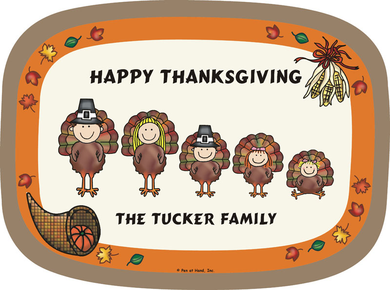 Pen At Hand Stick Figures - Platters (Thanksgiving): More Than Paper